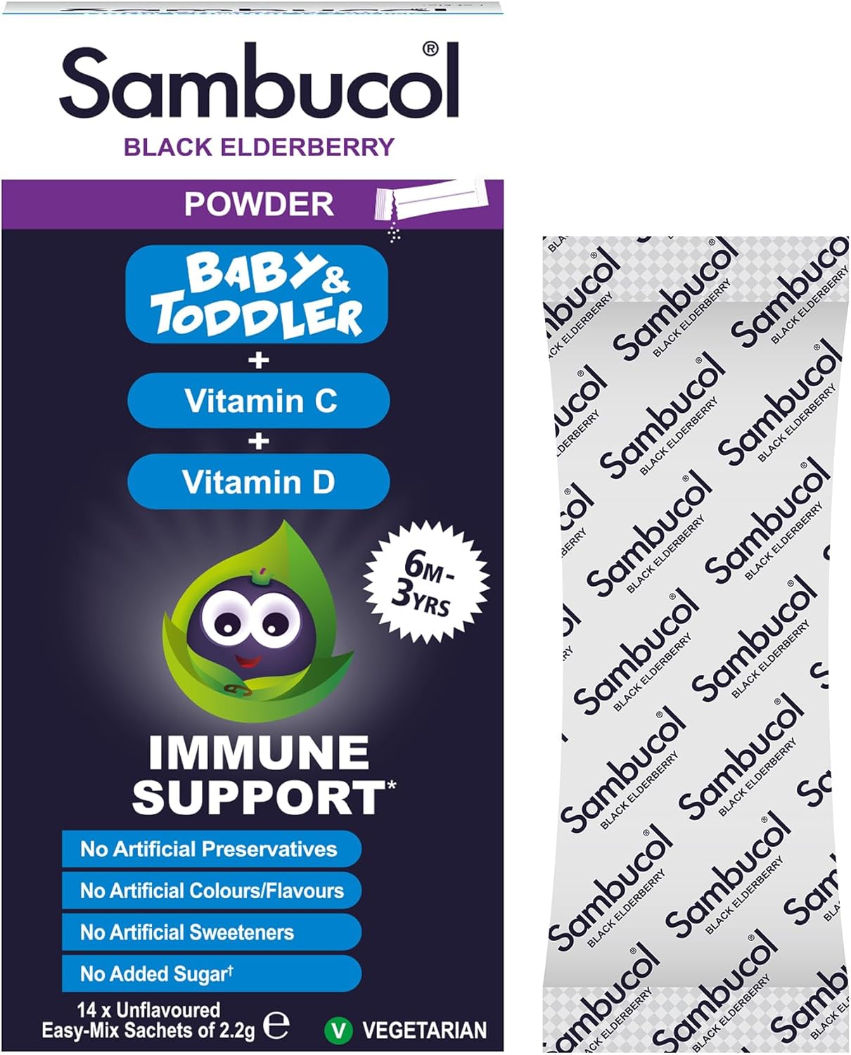 Sambucol Baby and Toddler Powder Vitamin C & D - 14 Sachets